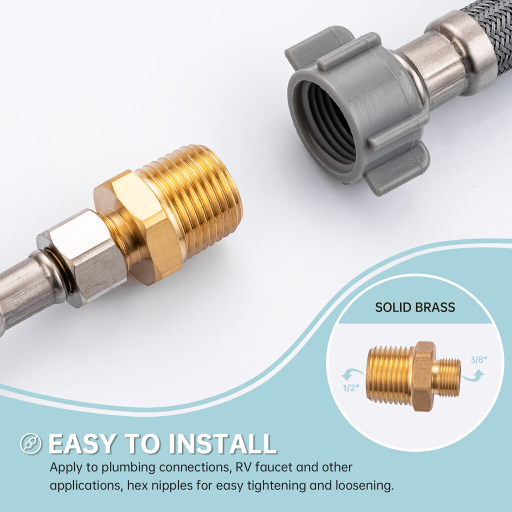 RV Faucet Adapter 1/2 to 3/8 Reducer WEWE Faucet Supply Line Adapter ...