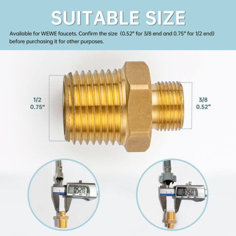 RV Faucet Adapter 1/2 to 3/8 Reducer WEWE Faucet Supply Line Adapter ...