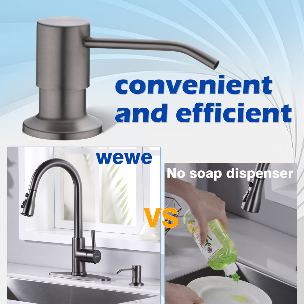 WEWE in Counter Soap Dispenser for Sink, Kitchen Faucet Soap Dispenser ...