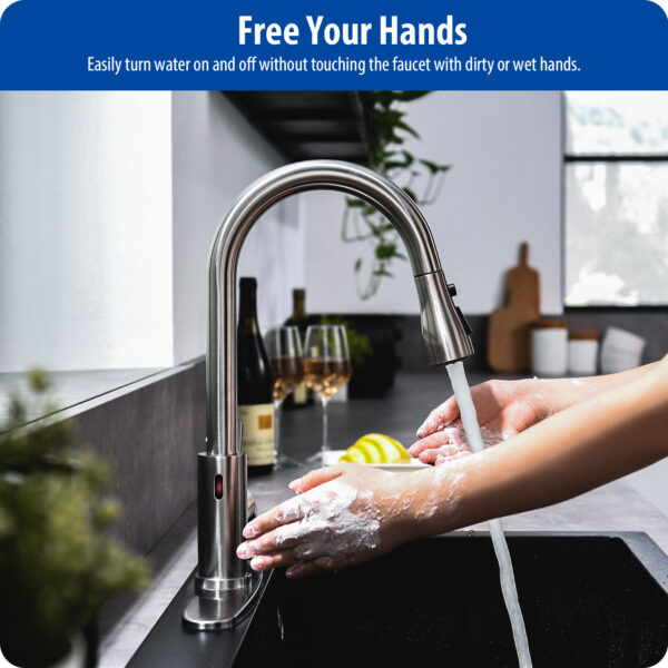 WEWE Touchless Kitchen Faucet with Pull Down Sprayer – Single Handle ...