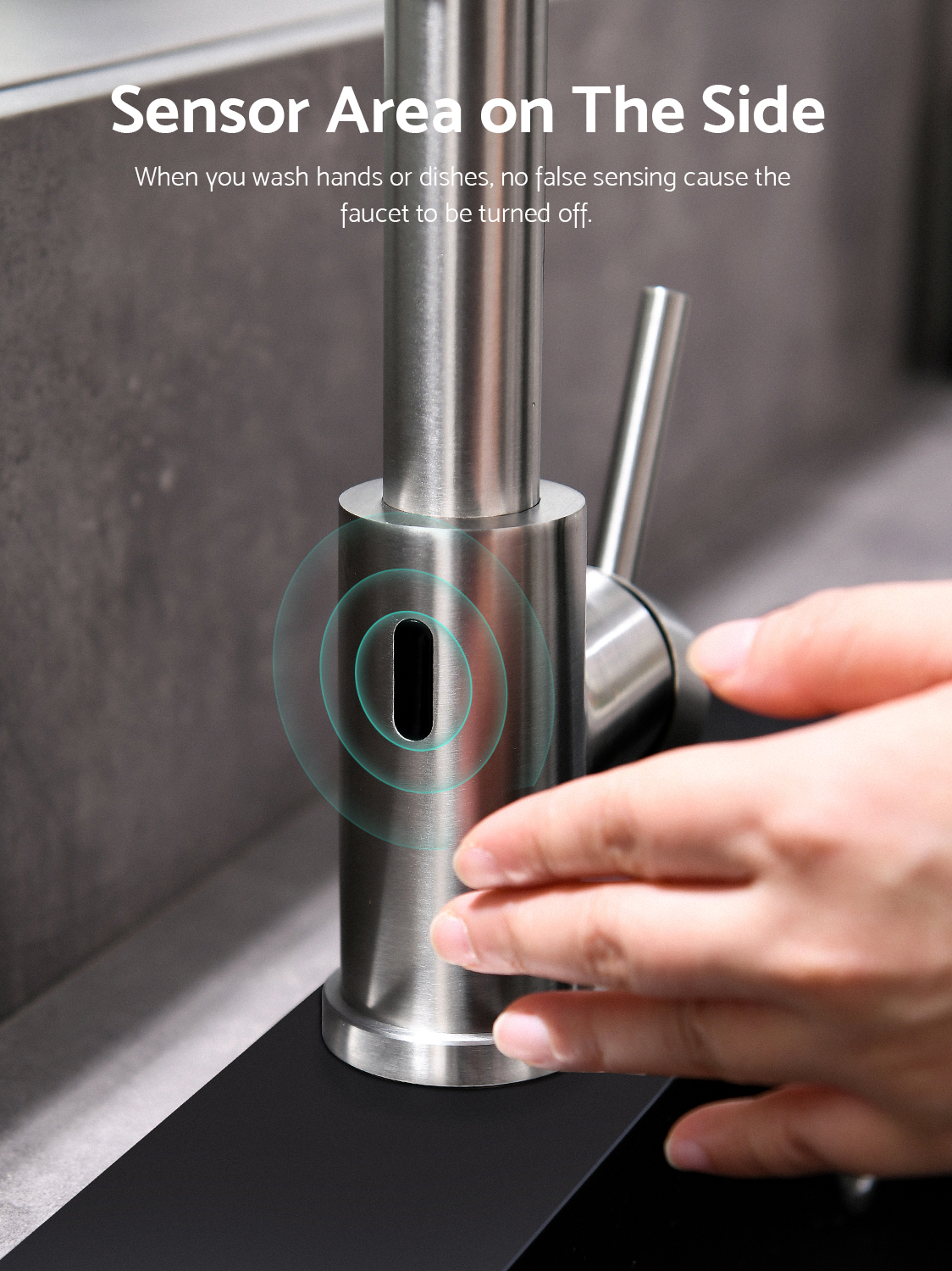 WEWE Touchless Kitchen Faucet with Pull Down Sprayer – Motion Sensor ...