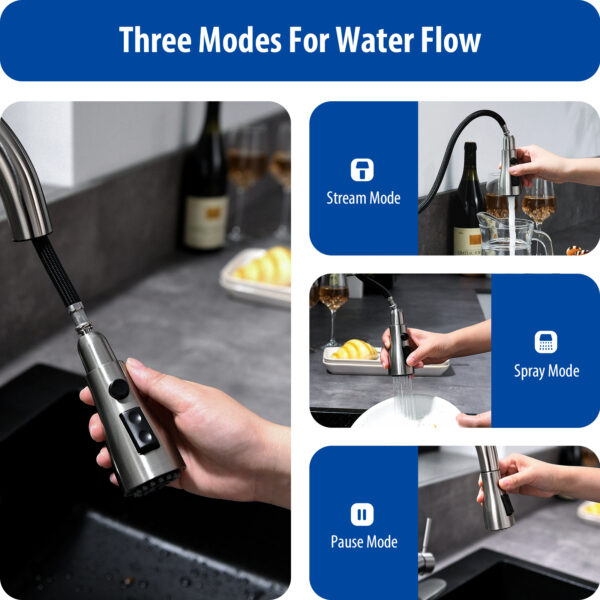 WEWE Touchless Kitchen Faucet with Pull Down Sprayer – Single Handle ...
